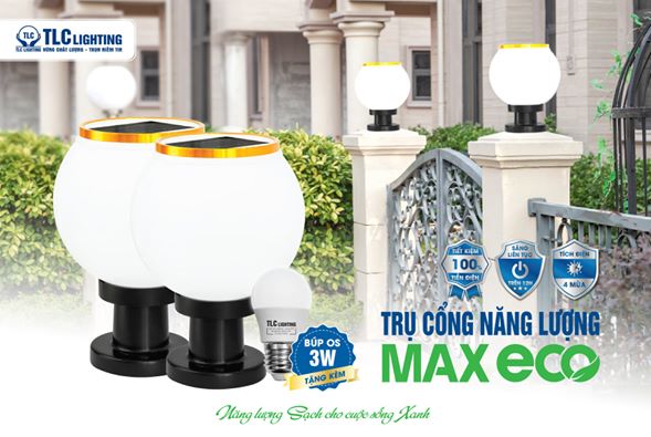 Đèn trụ cổng NLMT Max Eco